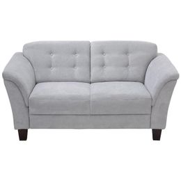 OTTO home 2-Sitzer &raquo;Trondheim&laquo; mit Federkern, Knopfheftung im R&uuml;cken, F&uuml;&szlig;e Buche silber Struktur fein (100% Polyester);Flachgewebe (100% Polyester);