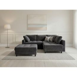 OTTO home Ecksofa &raquo;Antonia L-Form, B: 215 cm&laquo; Ecksofa, R&uuml;ckenkissen, ottomane beidseitig montierbar, Bonnelfederkern 100%Polyester B/H/T: 302cm x 86cm