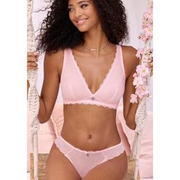 Vivance Damen Bralette-BH ohne B&uuml;gel im High-Apex-Design, sexy Dessous rosa 70, Cup B