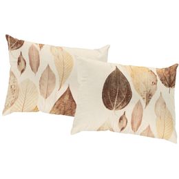 WIRTH Dekokissen &raquo;MAREK&laquo; Kissenh&uuml;lle ohne F&uuml;llung, 2 St&uuml;ck braun Polyester B/L: 40cm x 40cm, 2 Stk.