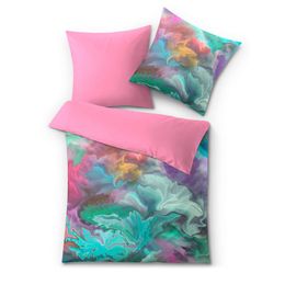 Kleine Wolke Wendebettw&auml;sche &raquo;Fusion&laquo; 2 Stk. mit abstraktem Muster bunt Mako-Satin, Obermaterial: 100% Baumwolle B/L: 135cm x 200cm, Mako-Satin, B/L: 80cm x 80cm, 