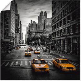 Artland Poster &raquo;New York City Verkehr 5th Avenue&laquo; Amerika 1 Stk. tlg. ohne Rahmen schwarz B/H/T: 70cm x 70cm, Poster Amerika, 1 Stk.