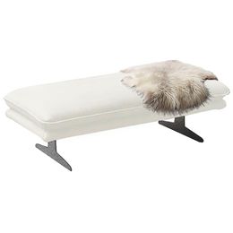 W.Schillig Polsterhocker F&uuml;&szlig;e in Chrom gl&auml;nzend wei&szlig; Longlife Xtra-Leder Z59: Glattleder mit modischer Pr&auml;gung. Hautst&auml;rke 0, 9 - 1, 1 mm B/H/T: 145cm