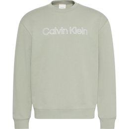 Calvin Klein Herren Sweatshirt, Rundhalsausschnitt, Regular Fit, Druck gr&uuml;n XXL