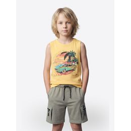 KOROSHI Shirt boy size 140 Aqua / Yellow / Red / Black