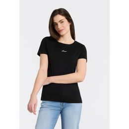 BOSS Orange Damen BOSS Orange T-Shirt &raquo;Elove Embro Premium Damenmode&laquo; mit Rundhals, Slim Fit schwarz XS (34)