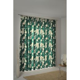 Adam Vorhang &raquo;Eden&laquo; Kr&auml;uselband 1 Stk. tlg. aus 100% Bio-Baumwolle gr&uuml;n Jacquard, Baumwolle (Bio-Baumwolle) 145cm, Kr&auml;uselband, 145cm