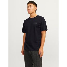 Jack & Jones Jack & Jones Herren T-Shirt &raquo;JJECORP Herren-Tee mit figurbetonter Silhouette&laquo; bedruckt, modisch, schmal, Baumwolle, Rundhals schwarz S