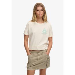 Superdry Damen Print-Shirt &raquo;ROADSIDE TRADE RELAXED TEE&laquo; aus Baumwolle in Single Jersey, Relaxed Fit, Kurzarm L