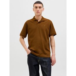 Jack & Jones Jack & Jones Herren Poloshirt &raquo;JJEAUSTIN POLO SS NOOS&laquo; Materialmix, regular fit braun XS