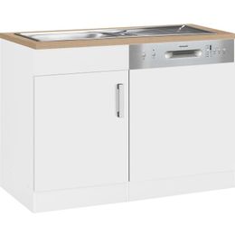 KOCHSTATION Sp&uuml;lenschrank &raquo;KS-Gera&laquo; Breite 110 cm wei&szlig; Holzwerkstoff wei&szlig;, B/H/T: 110cm x 85cm x 60cm, T&uuml;ren: 1 Stk.