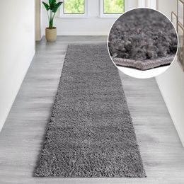 Bruno Banani Hochflor-Teppich &raquo;Shaggy Soft&laquo; rechteckig 30 mm H&ouml;he gewebt, Uni Farben, besonders weich und kuschelig, Kundenliebling grau Kunstfaser B : 80cm 1 Stk.