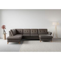 Sit & More sit&more Wohnlandschaft &raquo;G&ouml;teborg&laquo; inkl. Sitztiefenverstellung, wahlweise mit Bettfunktion & Bettkasten braun B/H/T: 327cm x 90cm x 226cm, Luxus-