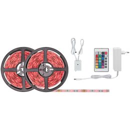 Paulmann LED Stripe &raquo;SimpLED 10m RGB bunt dimmbar Set beschichtet 28W&laquo; 1 Stk.-flammig mit Fernbedienung, Memoryfunktion wei&szlig; Flammen 1 Stk., Gesamtl&auml;nge 11,77m