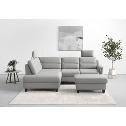 Sit & More sit&more Ecksofa &raquo;Far&ouml; L-Form&laquo; inklusive Federkern, wahlweise mit Schlaffunktion und Bettkasten grau B/H/T: 251cm x 90cm x 187cm, Luxus-Microfaser 