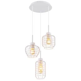 Globo LIGHTING H&auml;ngeleuchte &raquo;NESA&laquo; E27 1 Stk. Wei&szlig;e H&auml;ngeleuchte mit Aluminiumst&auml;ben verchromt, E27 3x60W 3, &Oslash; 37,5cm H: 120cm, 1 Stk.