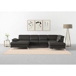 Sit & More sit&more Wohnlandschaft &raquo;Cabrio U-Form, B: 359 cm, mit Sitztiefen-, Arm- & Kopfteilverstellung&laquo; 3 Nierenkissen, Federkern, optional Schlaffunktion und