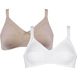 Naturana Damen Soft-BH &raquo;Classics&laquo; feminin, bequem, breite Tr&auml;ger, ohne B&uuml;gel, dekorative Schleife wei&szlig; 90, Cup C