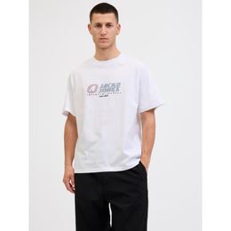 Jack & Jones Jack & Jones Herren T-Shirt &raquo;JCOTIER FRONT PRINT TEE SS CREW NECK&laquo; wei&szlig; M