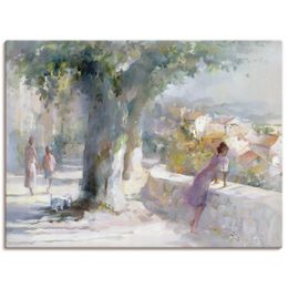 Artland Leinwandbild &raquo;Fl&uuml;sternder Wind&laquo; Gruppen & Familien 1 Stk. tlg. auf Holzrahmen gespannt beige Leinwand B/H/T: 60cm x 45cm, Leinwandbild Gruppen & 