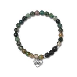 Firetti Damen Armband &raquo;Schmuck Geschenk Armschmuck Armkette Edelstein Farbstein Achat&laquo; Made in Germany - mit Achat bunt 19cm, Edelstahl Silikon
