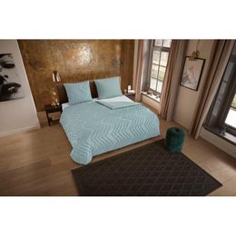 PURE luxury collection Bettw&auml;sche &raquo;Zigzag&laquo; 3 Stk. Mikrofaser, 135x200, 2 Teilig, Pflegeleicht, Rei&szlig;verschluss, Luxe, Uni gr&uuml;n Microfaser, Obermaterial