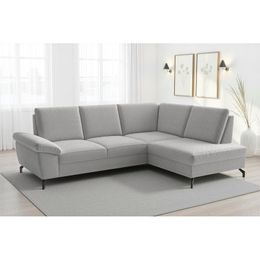Sit & More sit&more Ecksofa &raquo;Chelsea L-Form, B: 264 cm, mit Armteil-& Sitztiefenverstellung&laquo; optional Schlaffunktion und Bettkasten grau 100% Polyester B/H/T: 