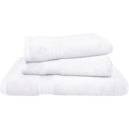 Dyckhoff Handtuch Set &raquo;Siena&laquo; Set 3 Stk. Frottier mit Bord&uuml;re; 2 Handt&uuml;cher (50x100cm), 1 Duschtuch (70x140cm) wei&szlig; Frottier, Obermaterial: 100% Baumwolle 3 
