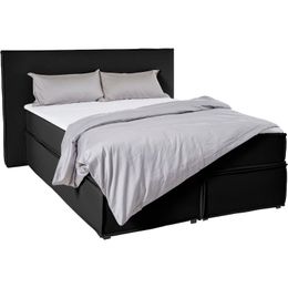 LeGer Home by Lena Gercke Boxspringbett &raquo;Yuma&laquo; incl. Topper, in 4 Breiten, 3 Matratzenarten und je 2 H&auml;rtegraden grau 100% Polyester Liegefl&auml;che B/L: 