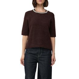 s.Oliver BLACK LABEL Damen s.Oliver BLACK LABEL Strickpullover halbarm, mit Glitzersteinen besetzter Rundhals 40