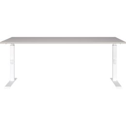 Germania Schreibtisch &raquo;Downey&laquo; h&ouml;henverstellbar von 68-91 cm, verf&uuml;gbar in verschiedenen Breiten braun B/H/T: 180cm x 91cm x 80cm, Gestellfarbe Wei&szlig;