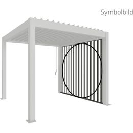 BioHort Pavillonseitenteil &raquo;2m f&uuml;r Pergola, verschiedene Farben&laquo; 192,6x 234,9 cm, Lamellenseitenwand mit Abschlussblende schwarz-wei&szlig; Stahl Einheitsgr&ouml;&szlig;e