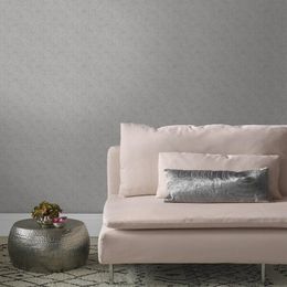 WOW Vliestapete &raquo;LINEN SHIMMER&laquo; uni Design Tapeten grau Vlies B/L: 0,52m x 10m, Rollen: 1
