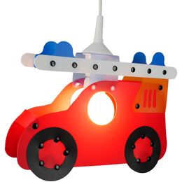 Niermann H&auml;ngeleuchte &raquo;Feuerwehrauto, Kinderlampe, Kinderzimmer&laquo; E27 1 Stk. Die L&auml;nge der Pendelaufh&auml;ngung ist k&uuml;rzbar rot 1, H: 6cm, 1 Stk.