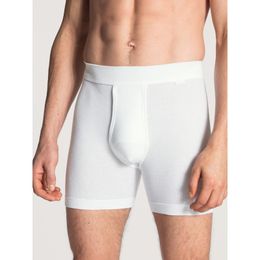 Calida Herren Calida Langer Boxer &raquo;Cotton 1:1&laquo; elastischer Softbund, Eingriff, Feinripp-Qualit&auml;t, langes Bein wei&szlig; S (46/48)