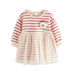 next Kleid M&auml;dchen Gr&ouml;&szlig;e 110 cappuccino / cranberry
