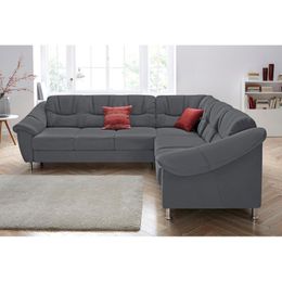 Sit & More sit&more Ecksofa &raquo;Salsa L-Form&laquo; mit Federkern, wahlweise mit Schlaffunktion grau Bedruckte Microfaser (100% Polyester);Luxus-Microfaser ALTARA NUBUCK 