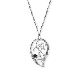 Engelsrufer Damen Kette mit Anh&auml;nger &raquo;Yin Yang Tropfen Buddha und Om&laquo; Made in Germany - mit Zirkonia (synth.) schwarz Silber 925 (Sterlingsilber), L: 