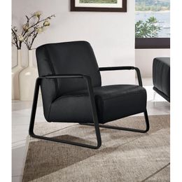 W.Schillig Cocktailsessel &raquo;quadroo Loungesessel,&laquo; mit bezogenen Armlehnen, Gestell in Schwarz pulverbeschichtet schwarz Velourgewebe V41 (100% 
