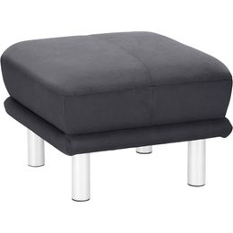 Trendmanufaktur Hocker &raquo;Cecilia II, modern und elegant, B/T 66/66cm&laquo; grau Struktur fein (100% Polyester);Microfaser Vintage (100% Polyester);Struktur 