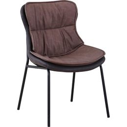Kayoom Polsterstuhl () 1 Stk.pflegeleicht, bequem, angenehme Sitzfl&auml;che, mit trendigen Ziern&auml;hten braun Eisen, Kunstleder B/H/T: 54cm x 84cm x 64cm, 1 Stk.