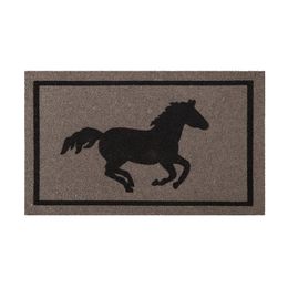 Wecon Home Fu&szlig;matte &raquo;Champion&laquo; rechteckig 18 mm H&ouml;he rutschfest, robust, innen, Au&szlig;enbereiche &uuml;berdacht, schwer grau Kokos B : 60cm 1 Stk., 18mm, L: 