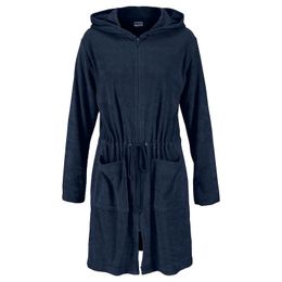 OTTO home Damenbademantel &raquo;Nela, ideal f&uuml;r Sauna & Spa, Hotelbademantel, Morgenmantel&laquo; 1 Stk. einfarbig, kurz, mit Kordelzug & Taschen, XS-3XL blau 