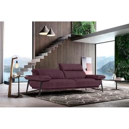 Egoitaliano 2,5-Sitzer &raquo;Anais, Designsofa mit erstklassigem Sitzkomfort, Fu&szlig;farbe schattengrau&laquo; Kopfteil verstellbar, 232 cm, Luxus-Microfaser, plum lila B/H/T: 