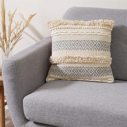 ANDIAMO Dekokissen &raquo;Livia&laquo; Ethnomuster, gestreift, Kissenh&uuml;lle mit F&uuml;llung, eckig, 45x45 cm beige Obermaterial: 100% Baumwolle B/L: 45cm x 45cm, 1 Stk.