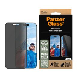 PanzerGlass Displayschutzglas &raquo;Privacy Screen Protection&laquo; f&uuml;r Apple iPhone 16 Pro Displayschutzfolie, Schutzfolie, Bildschirmschutz, kratz- & sto&szlig;fest