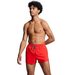 Puma Herren Puma Badeshorts &raquo;Puma SWIM MEN SHORT LENGTH SWIM SHORTS&laquo; mit seitlichen Eingriff-Taschen, Ges&auml;&szlig;tasche mit Klettverschluss rot XS, N-Gr