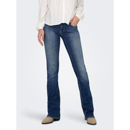 Only Damen Only Bootcut-Jeans &raquo;ONLBLUSH &ndash; Bootcut-Jeans mit niedriger Leibh&ouml;he und Stretch&laquo; Baumwollmischung, bootcut fit blau L (40), L&auml;nge 32