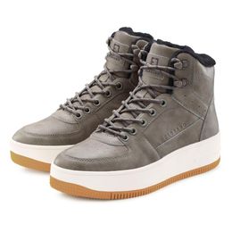 ELBSAND Damen Sneaker &raquo;Freizeitschuh, Halbschuh, High Top Sneaker, Turnschuh, Schn&uuml;rschuh&laquo; Schn&uuml;rhalbschuh mit kuscheligem Warmfutter grau 37