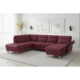 Sit & More sit&more Wohnlandschaft &raquo;Pamela U-Form, B: 292 cm, optional Schlaffunktion & Armteilverstellung&laquo; mit Federkern rot 100% Polyester B/H/T: 292cm x 90cm 